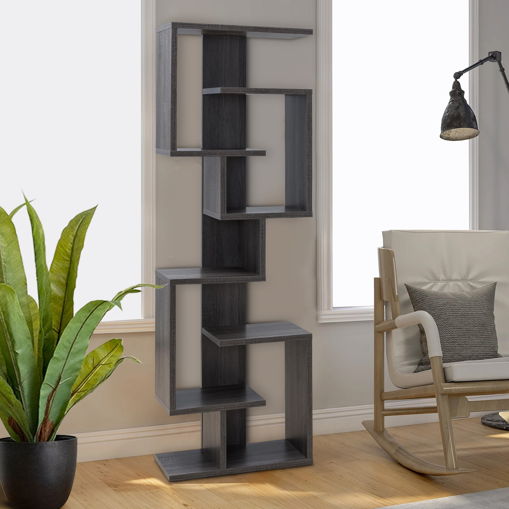 Latitude Run® 72'' H x 23.25'' W Geometric Bookcase - Wayfair Canada