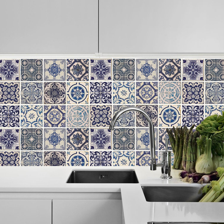 Blue Elephant 15cm W x 15cm L PVC Peel and Stick Mosaic Tile | Wayfair ...