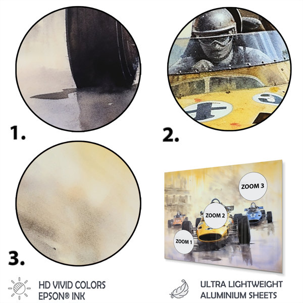 Design Art Vintage Formula Speedway Rush - Racing Metal Wall Decor Set ...