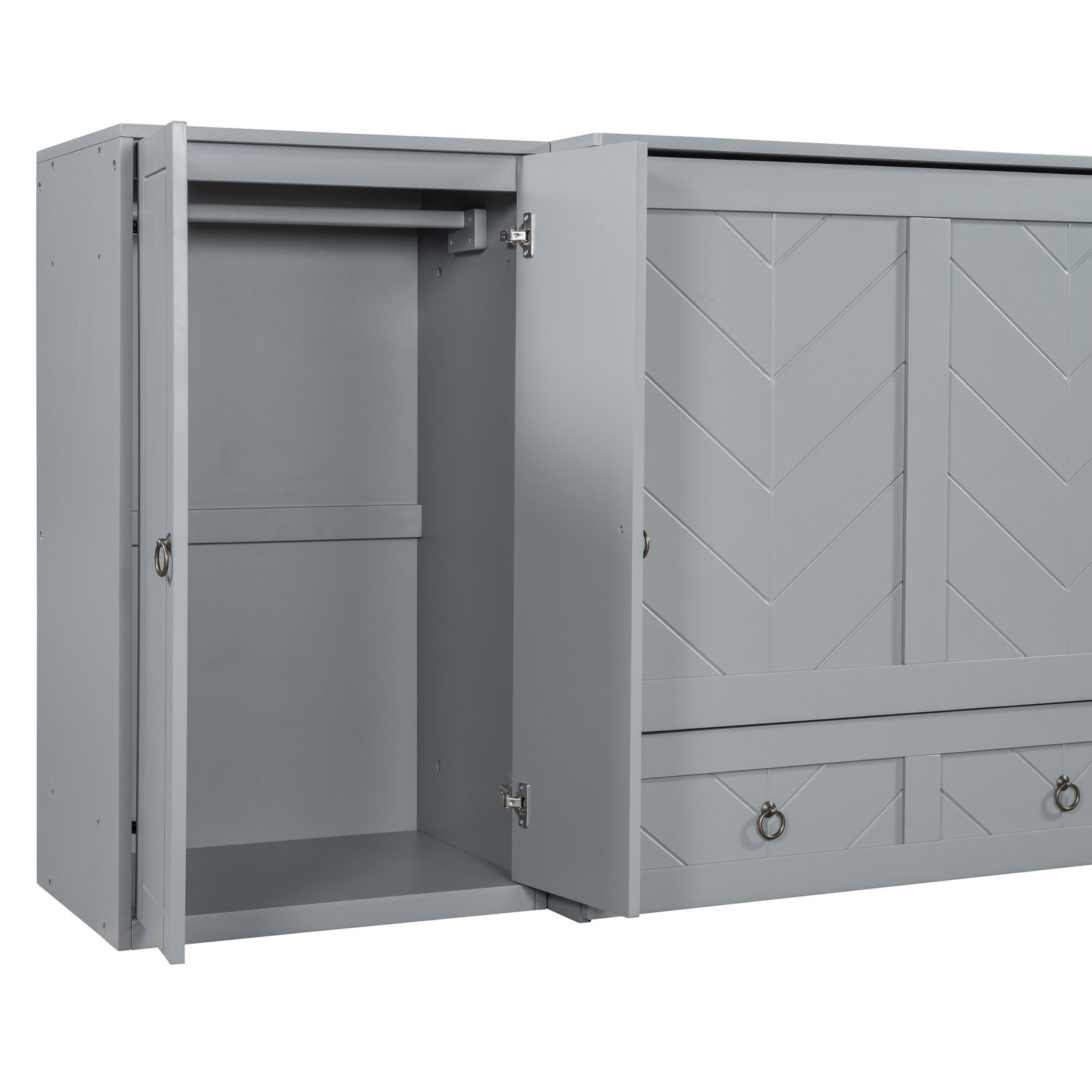 Longshore Tides Multifunctional Murphy Bed with USB Port, Large Drawers ...