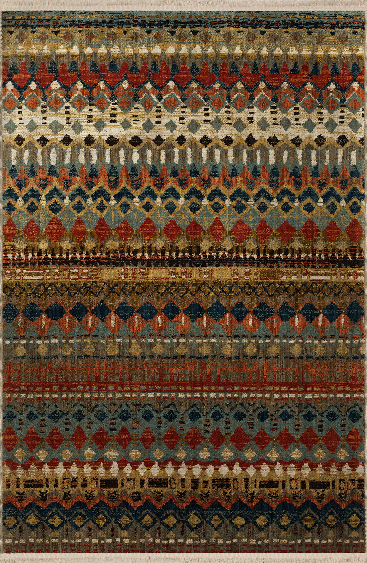 Dakota Fields Dark-Toned Multi-Colored Geometric Shape Patterned ...