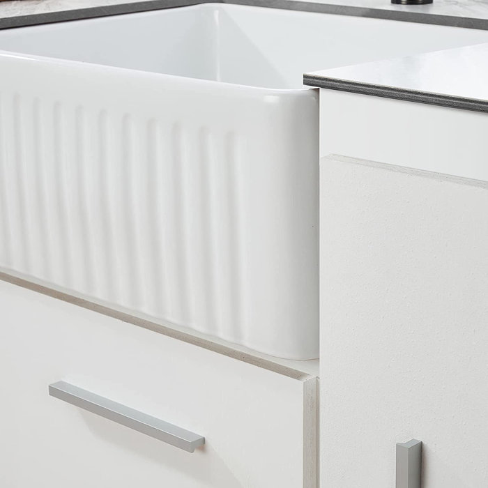 ALWEN 24'' L Farmhouse / Apron Single Bowl Ceramic Kitchen Sink | Wayfair