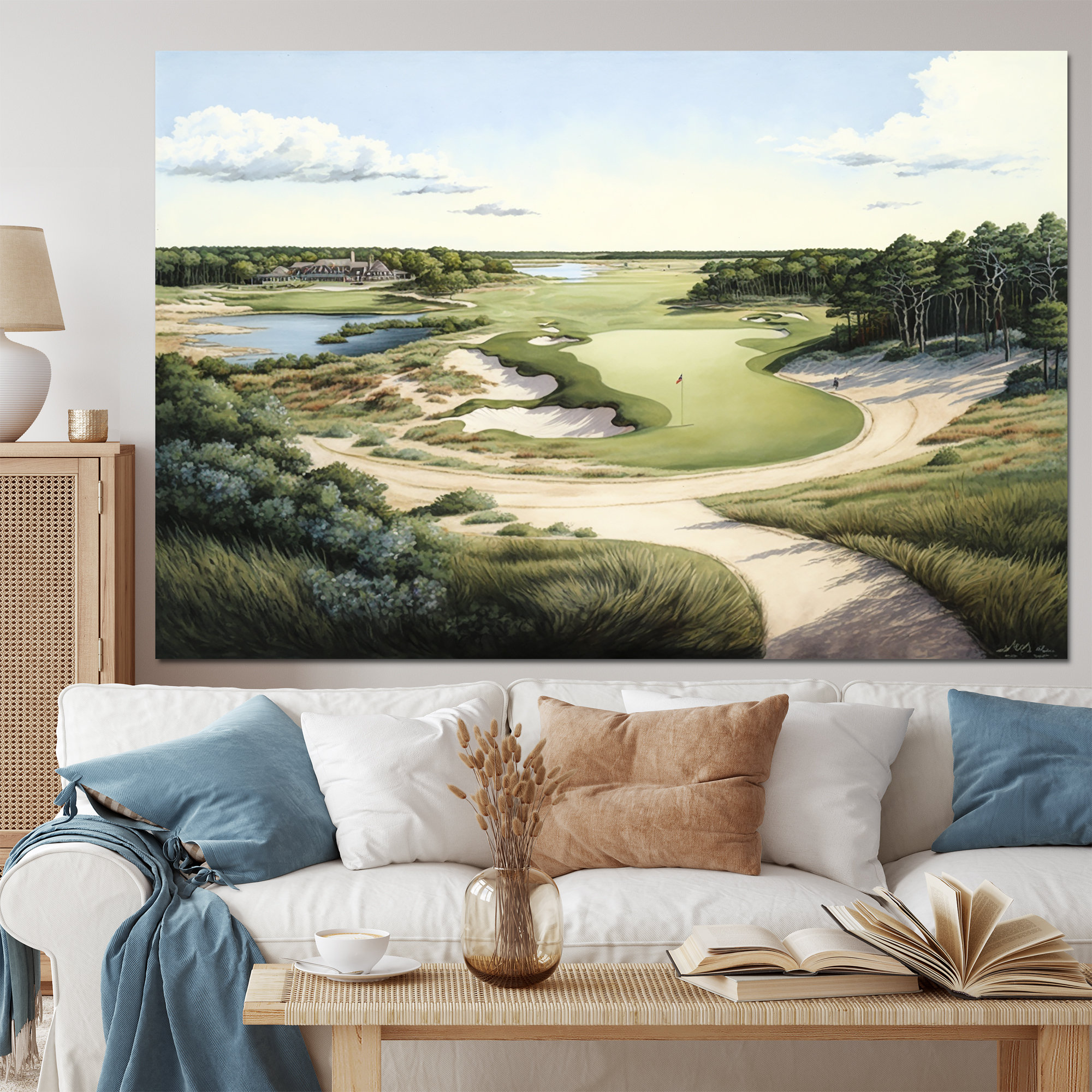 Design Art Golf Course In The Summer - Sports Canvas Wall Art | Wayfair