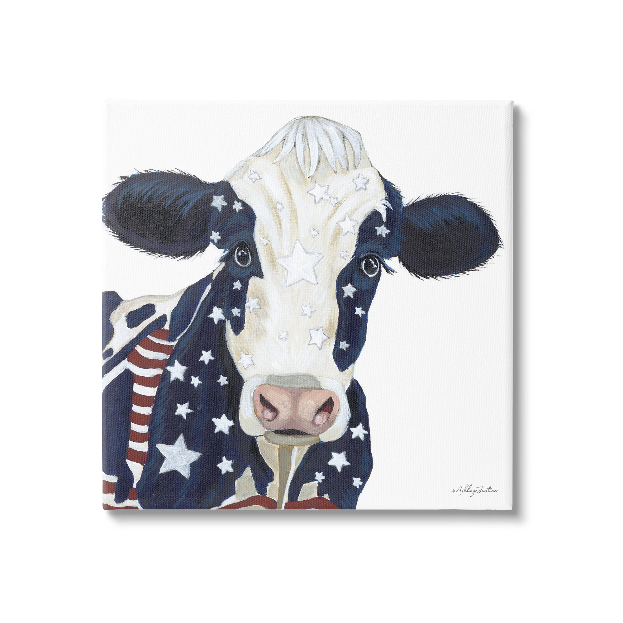Stupell Industries " Country Americana Cow Flag Pattern " by Ashley ...