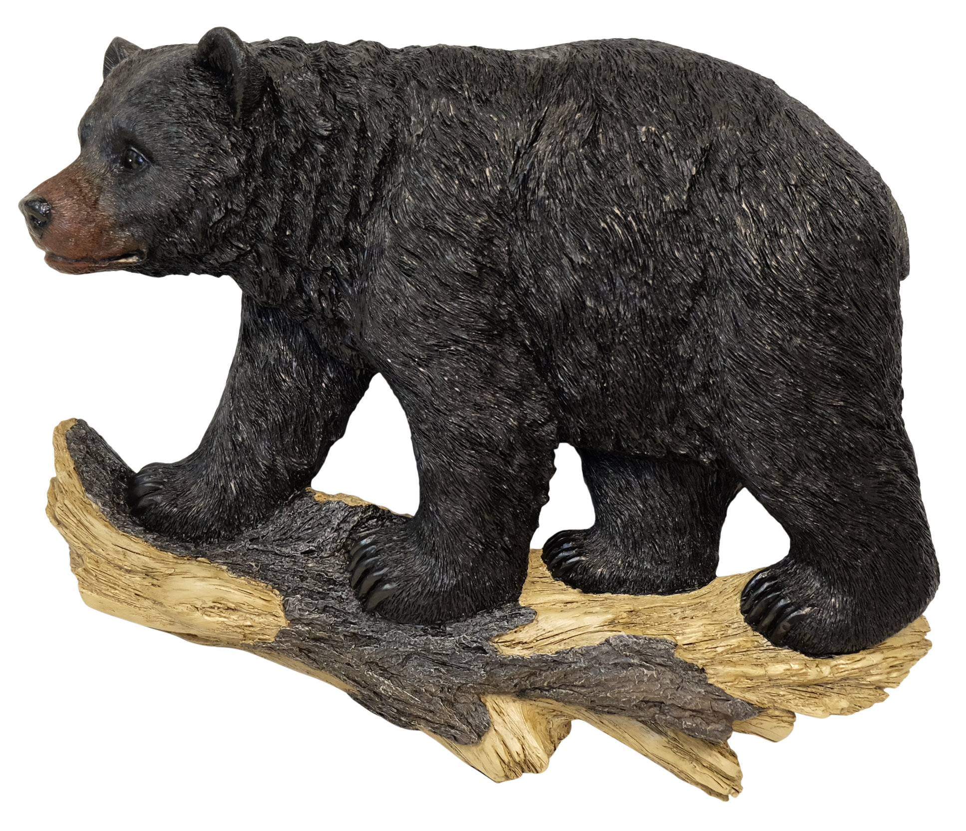 Millwood Pines Polyresin Black Bear on Log Rustic Woodland Lodge Forest ...