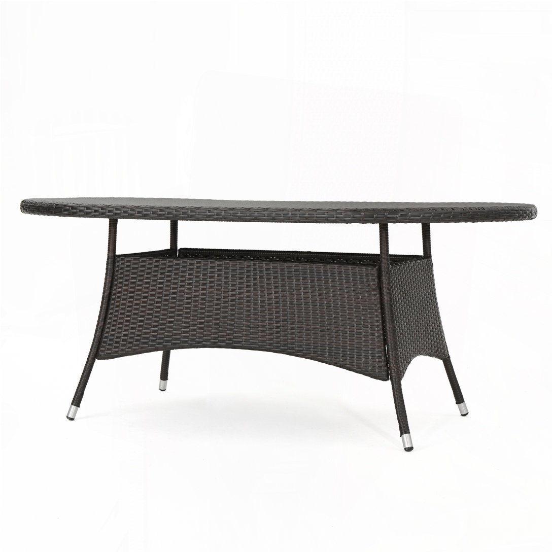 Latitude Run® Outdoor Rattan Oval Dining Table | Wayfair