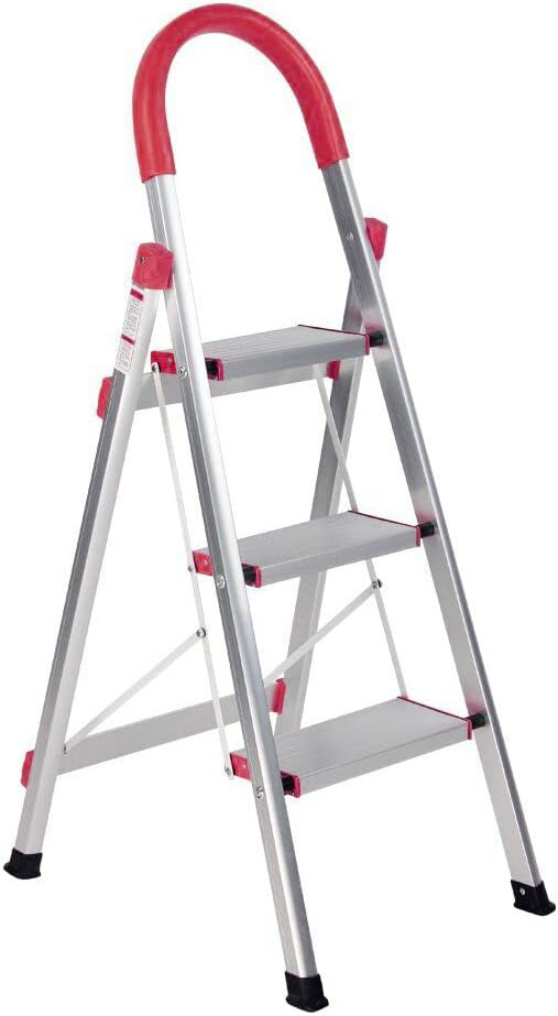 WFX Utility™ 3 - Step Aluminum Lightweight Folding Rolling Ladder | Wayfair