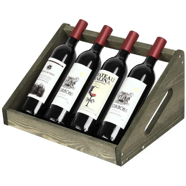 Gracie Oaks Mifflinville Solid Wood Tabletop Wine Bottle Rack | Wayfair