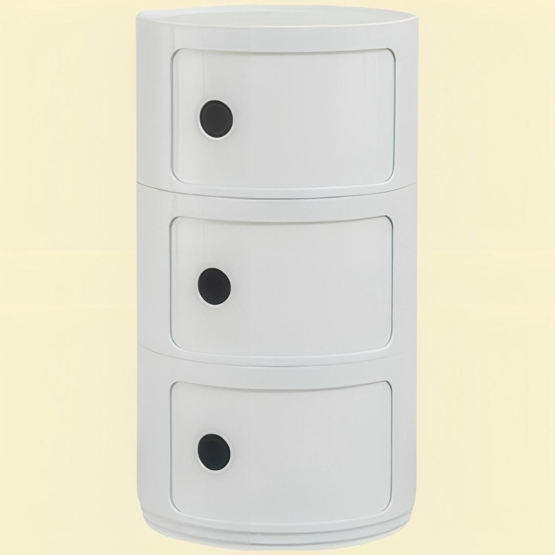 Latitude Run® 3 Tiers Round Storage Drawers – Stackable Round ...