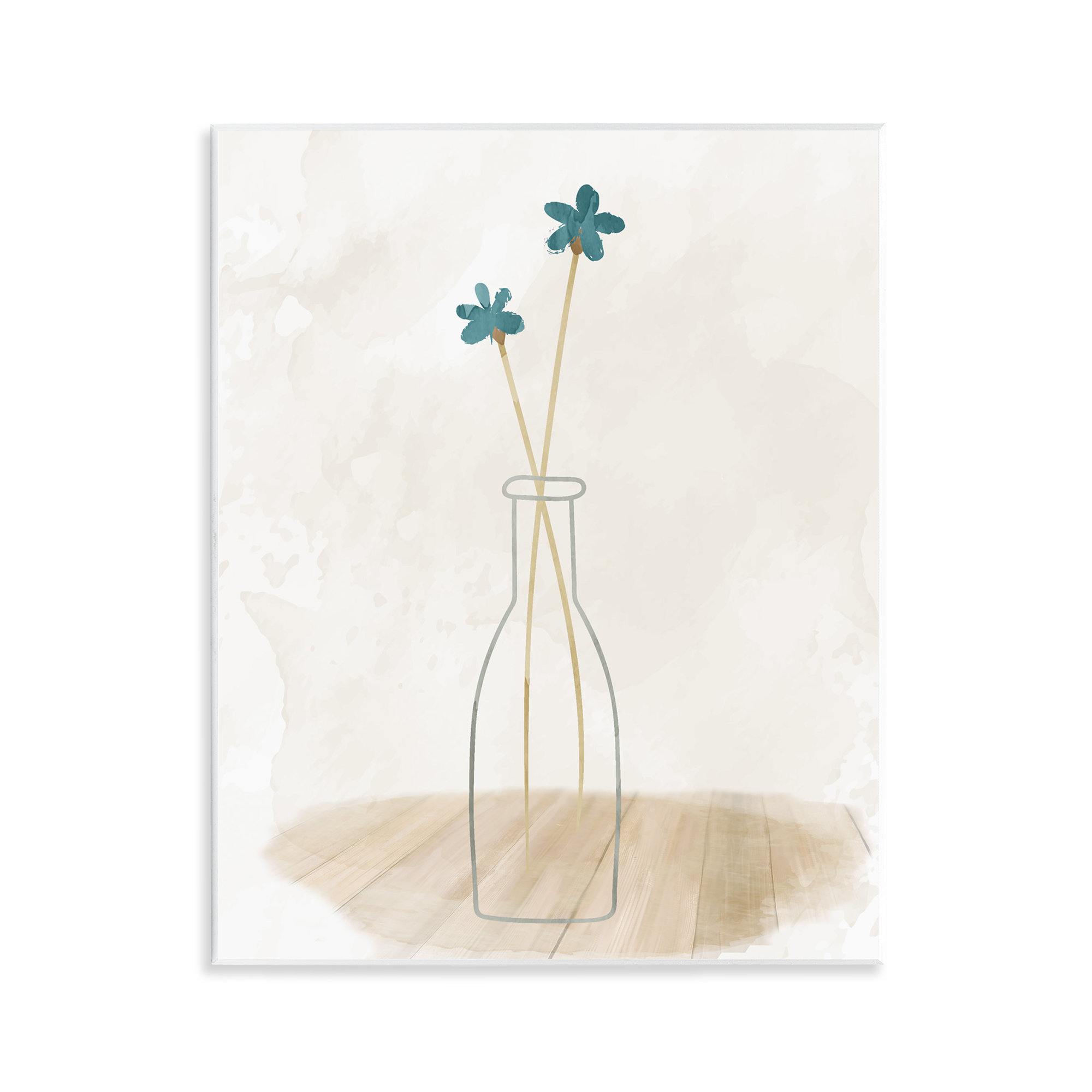 Stupell Industries Simple Watercolor Vase Wall Plaque Art by Kim Allen ...