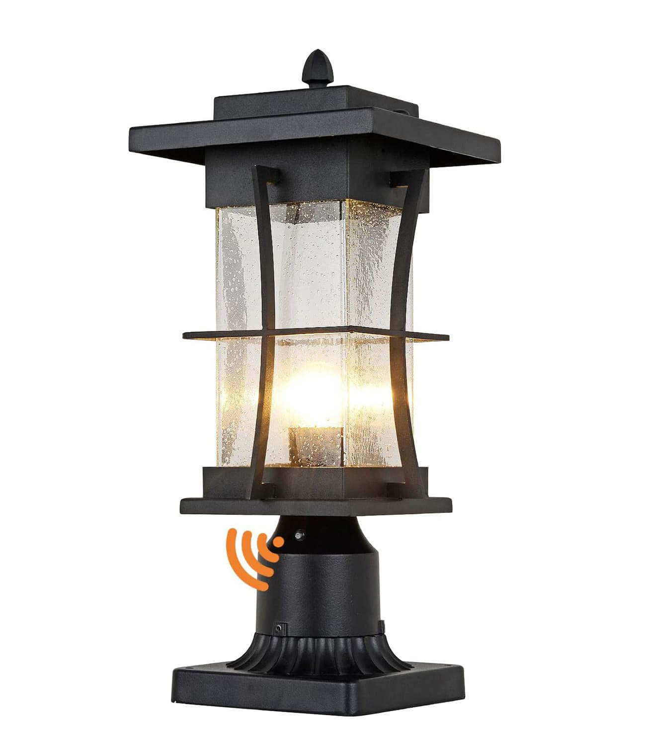 Latitude Run® Dusk - to - Dawn Waterproof Outdoor Post Light in Black ...
