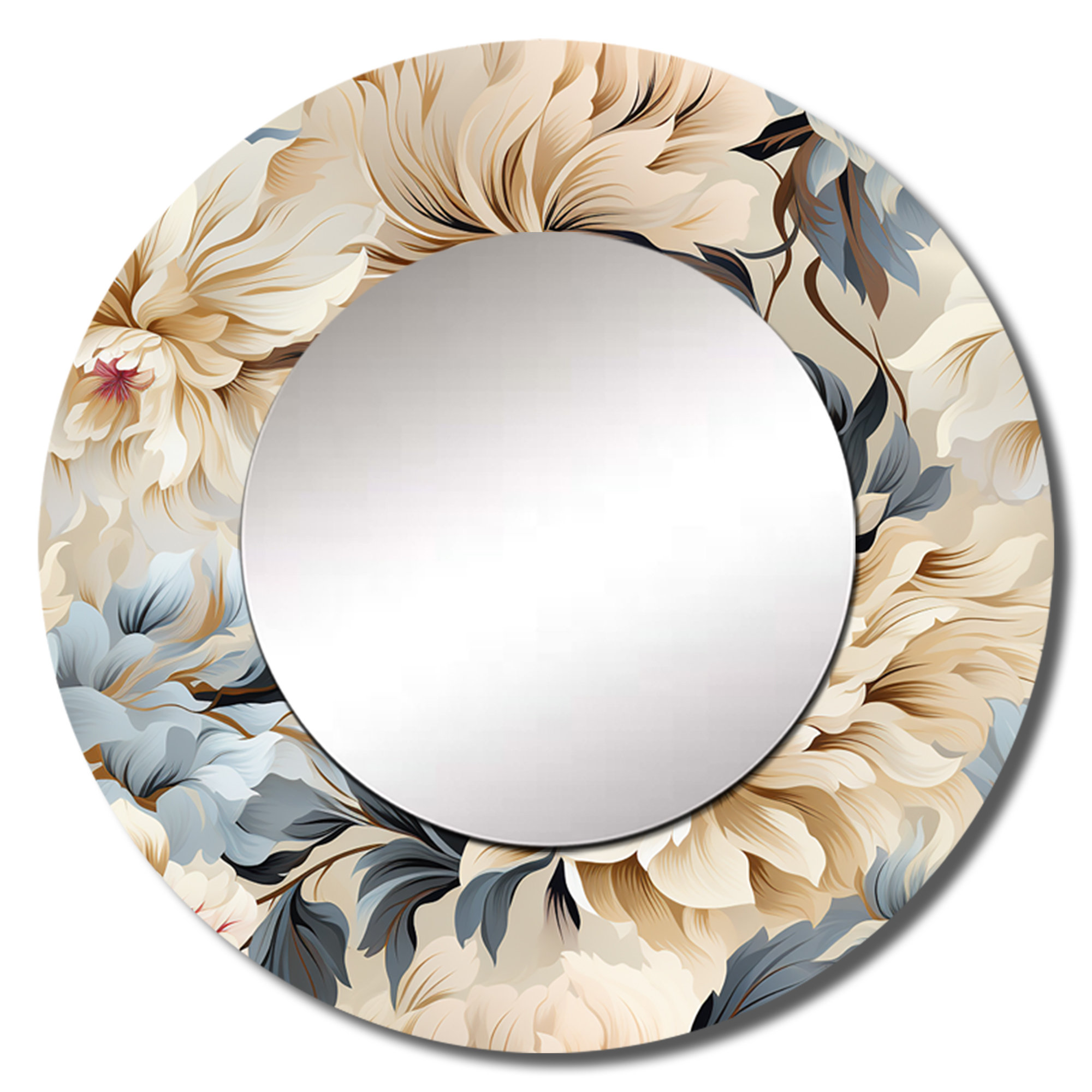 Design Art Ethereal Serenity Boho Pattern - Floral Decorative Mirror ...