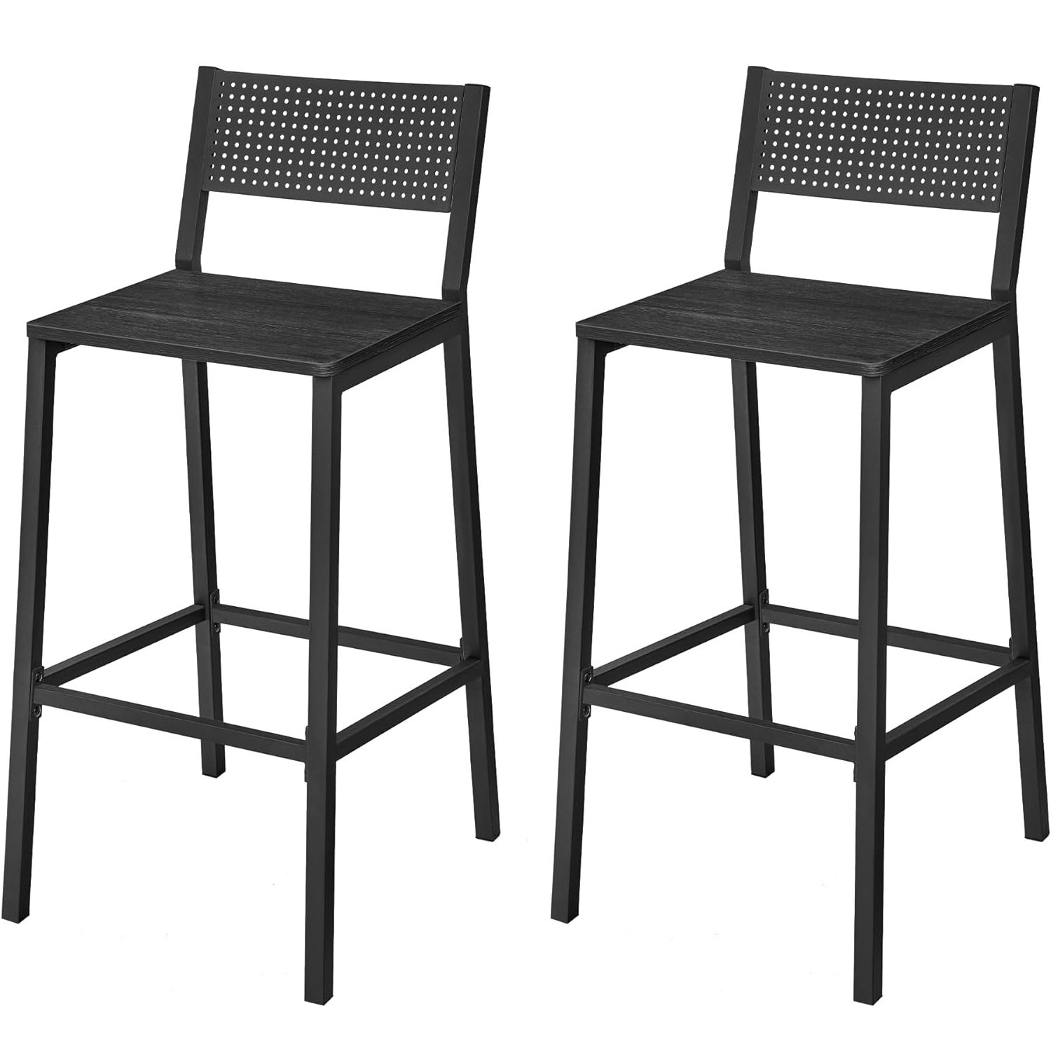 Latitude Run® Bar Stools, Set of 2 Bar Chairs, Tall Bar Stools with ...