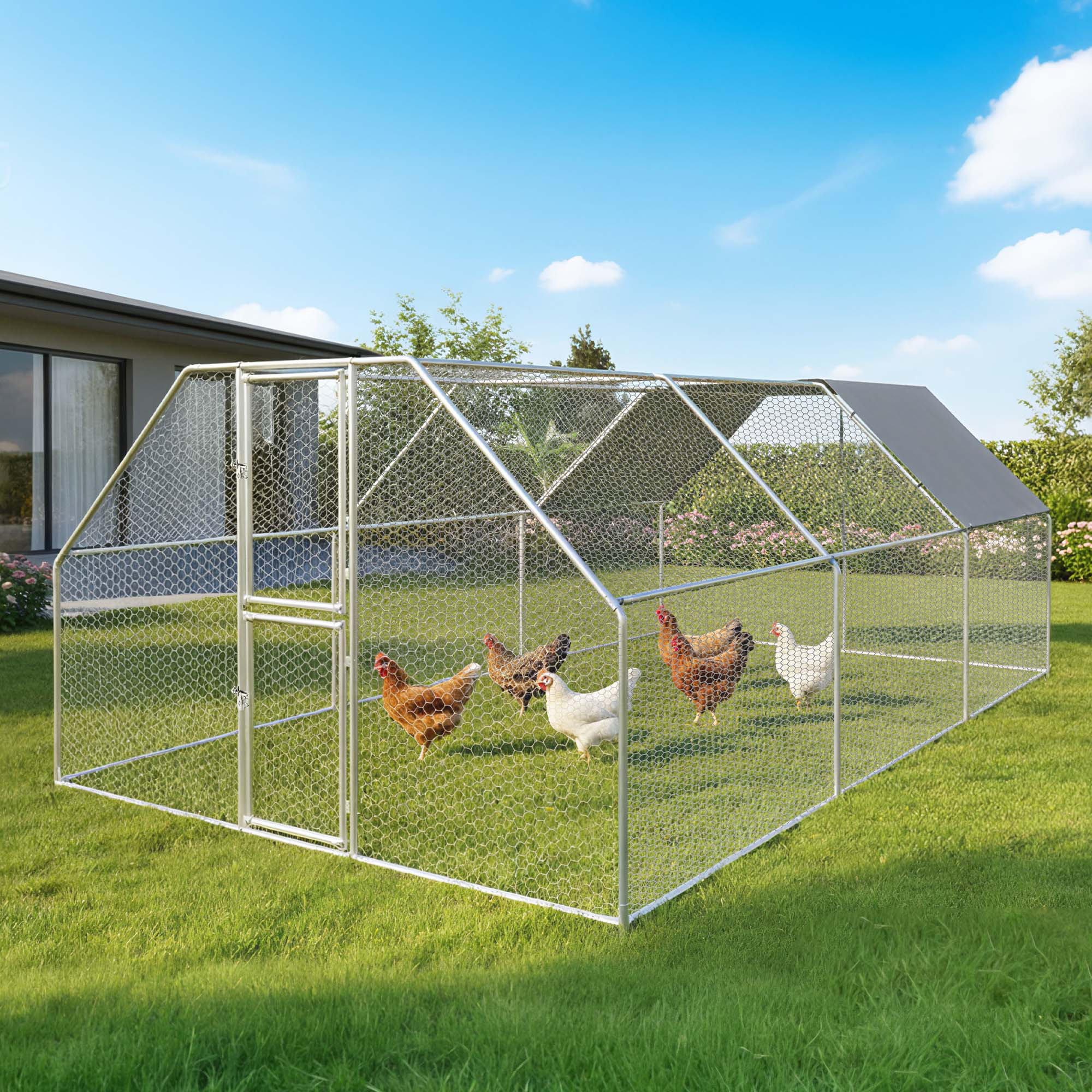 Archie & Oscar™ Keltner Metal Chicken Run Coop Walk-in Poultry Cage ...