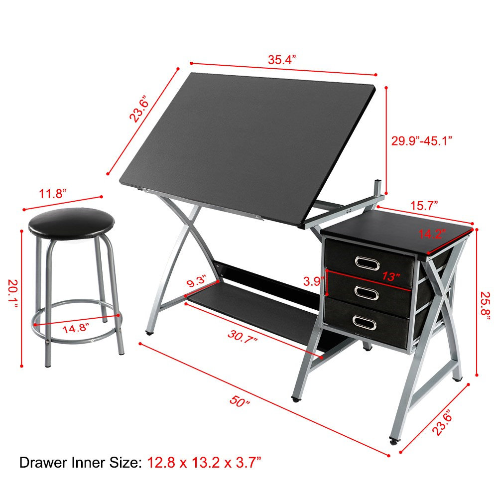 Inbox Zero Station Height Adjustable Drafting Table & Reviews | Wayfair