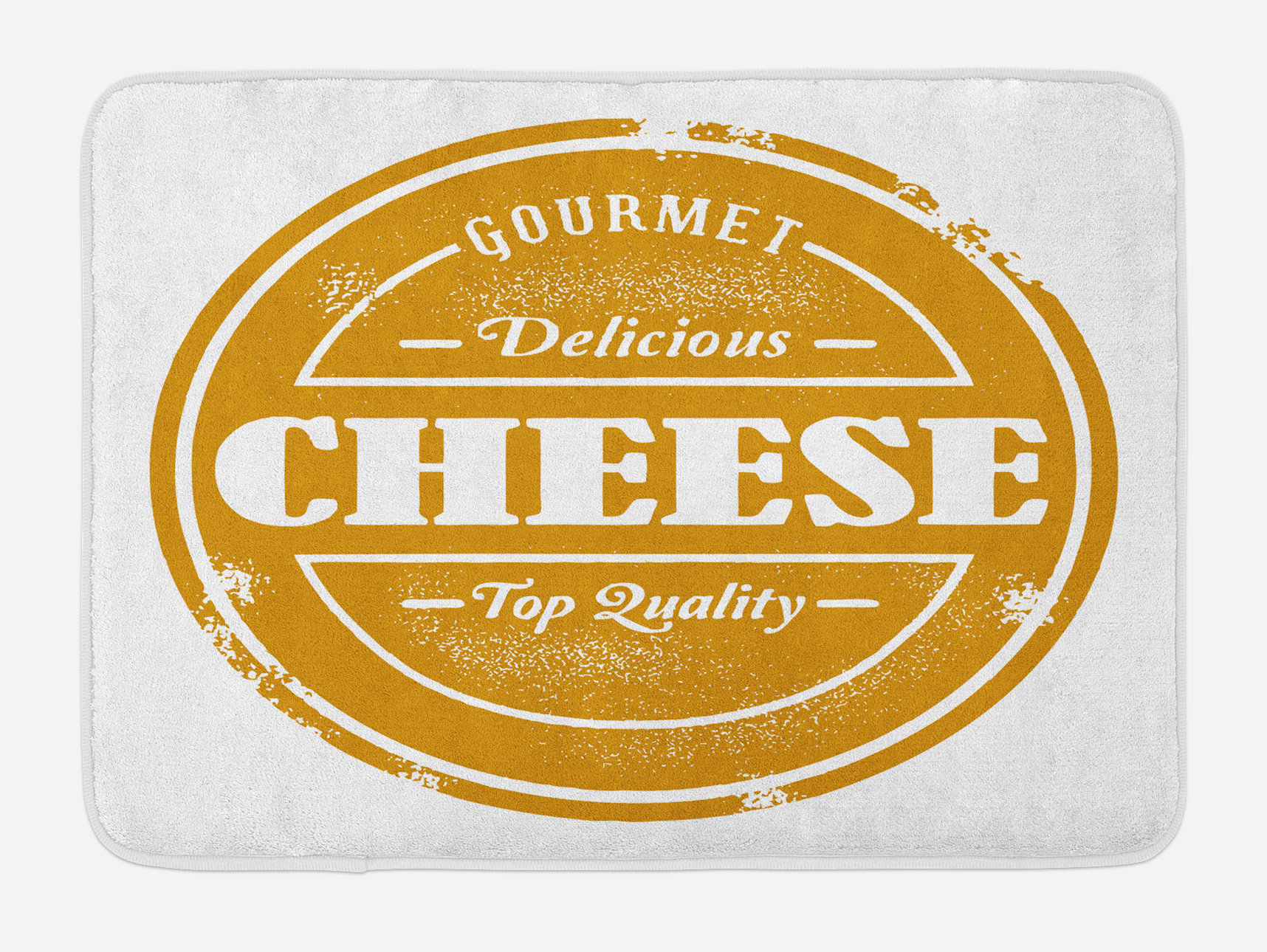 East Urban Home Cheese Plush Bath Mat, Food Themed Grunge Stamp, 30.2 ...