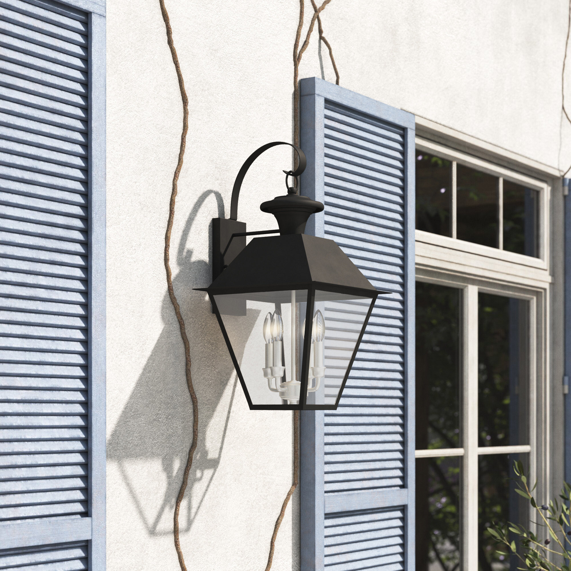 Canora Grey Anselm Black 4 - Bulb 27.5" H Outdoor Wall Lantern ...