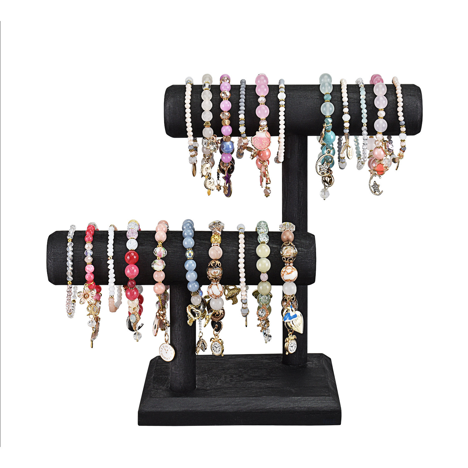 Winston Porter 2 Tier Wooden Jewelry Stand | Wayfair