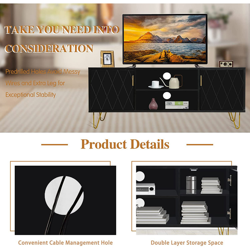 Willa Arlo Interiors Lisman 55.1'' Media Console & Reviews | Wayfair