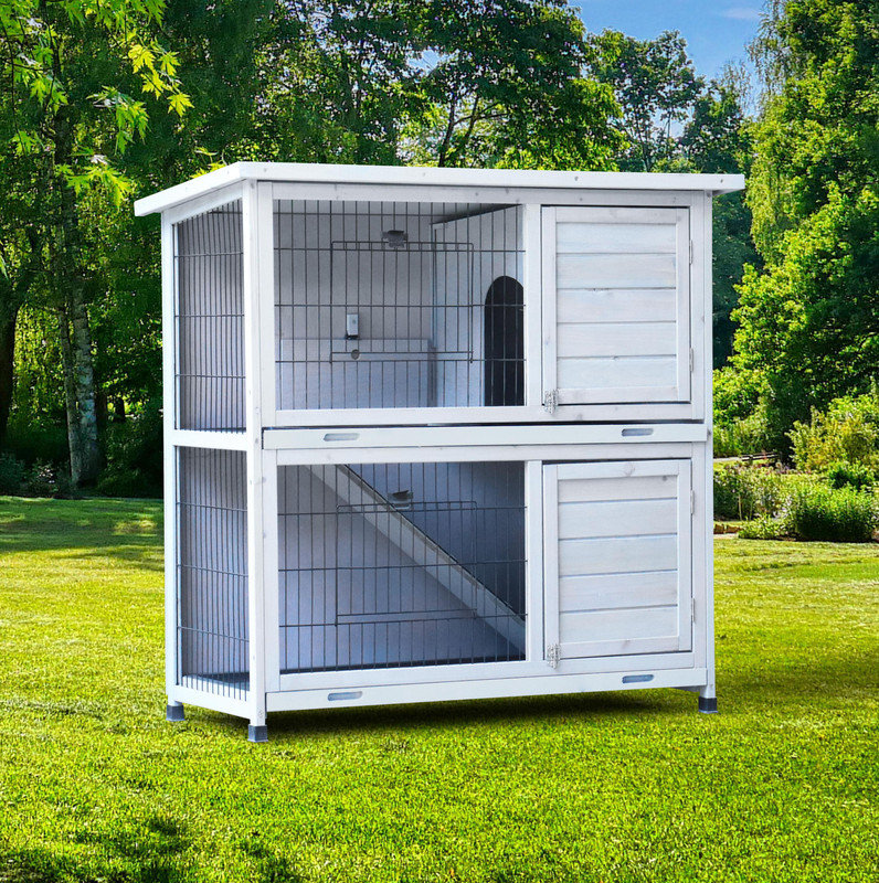 Ophelia & Co. Outdoor Rabbit Cage with Indoor/Outdoor Access - Dual ...