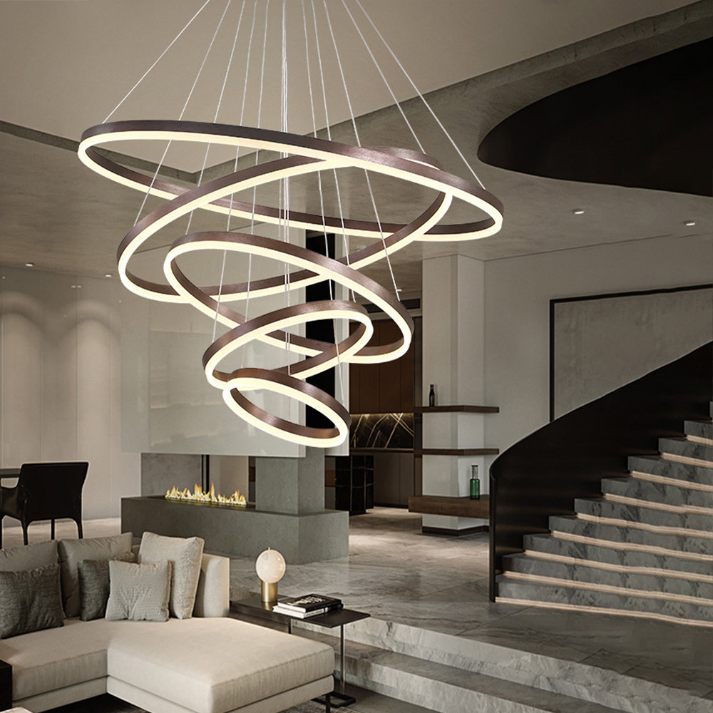 Ivy Bronx Konstadinos 5 - Light Unique Tiered LED Chandelier 39" | Wayfair