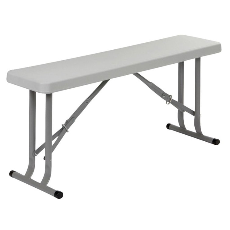 Symple Stuff Red Mountain Folding Bench Steel White | Wayfair.co.uk
