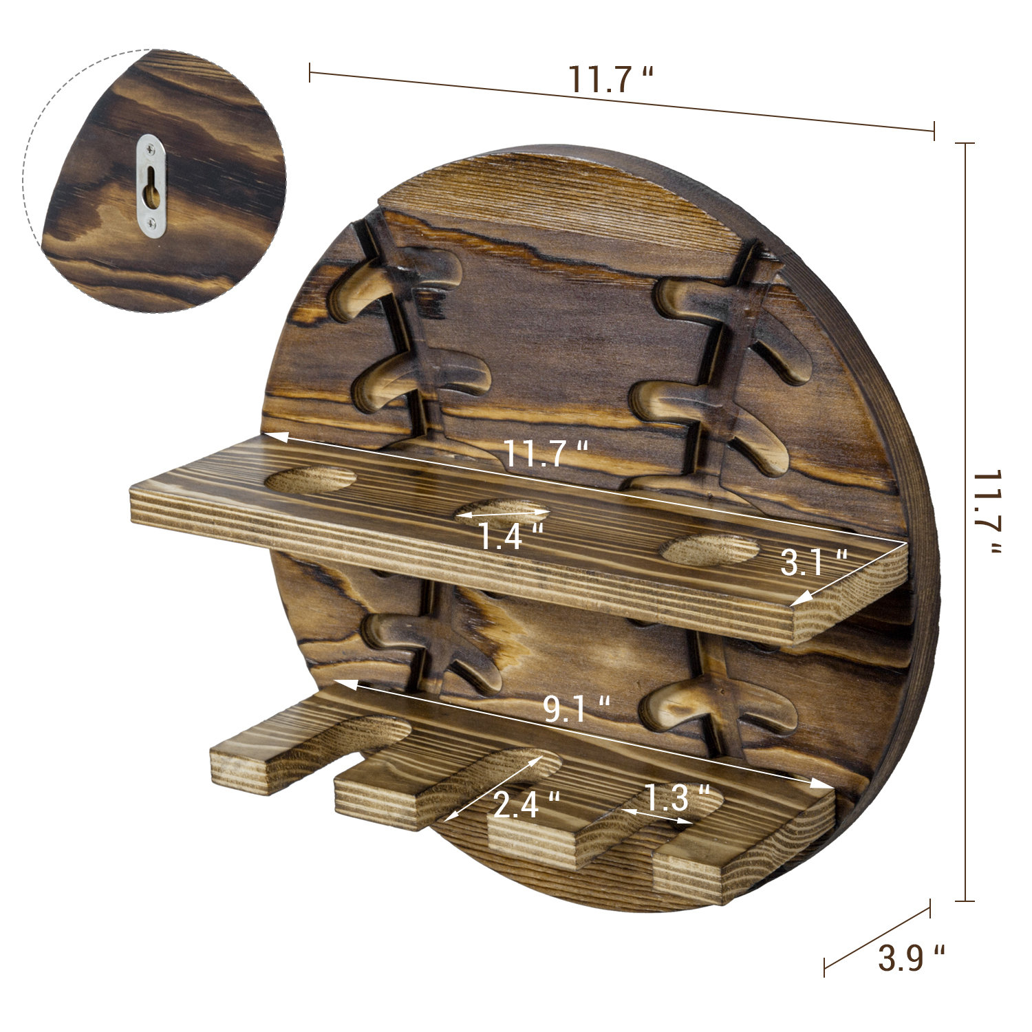 Millwood Pines Wall Mounted Baseball Bat Rack | Wayfair