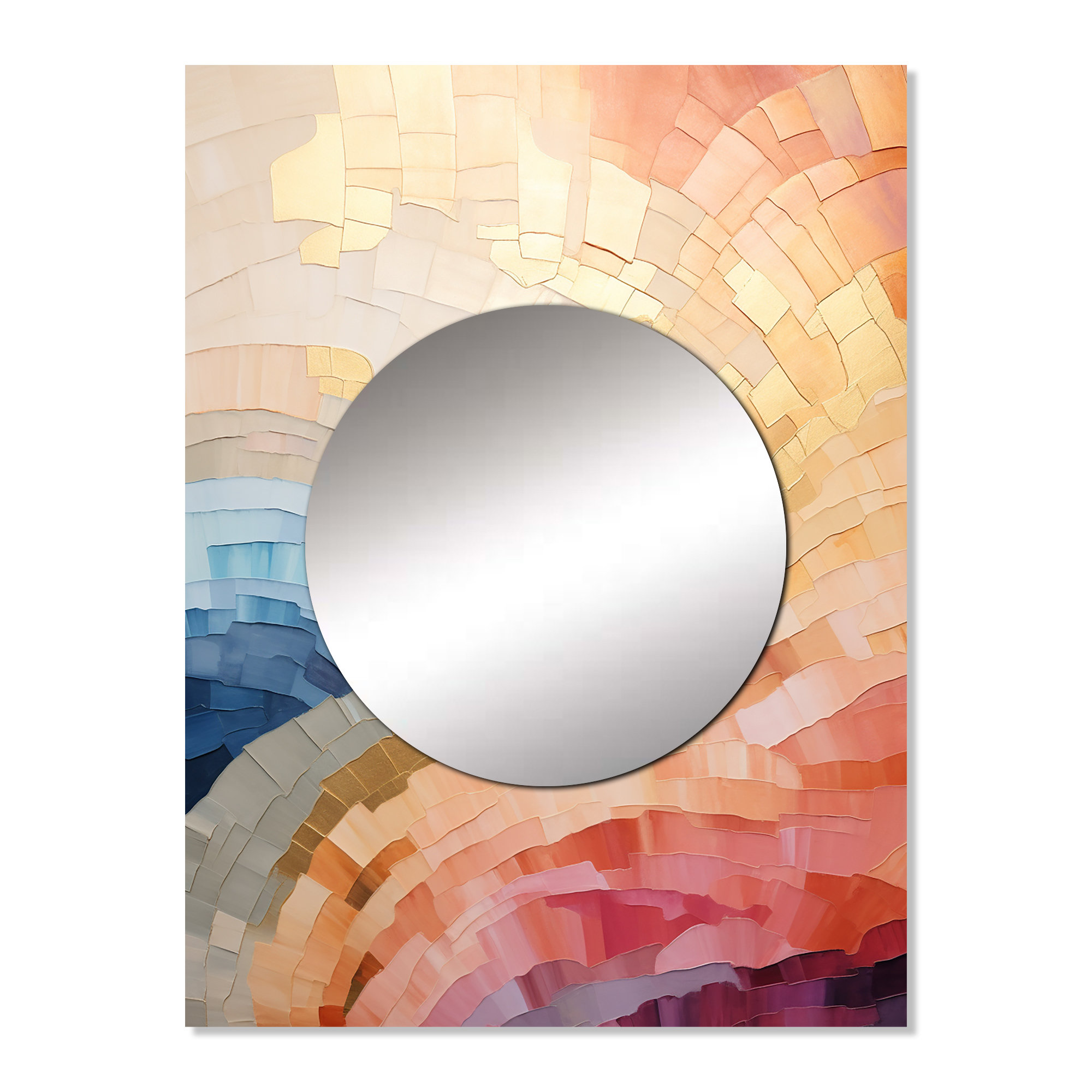East Urban Home Guyencourt Minimalism Colors In Harmony II - Rainbow Wall Mirror, Traditional ...