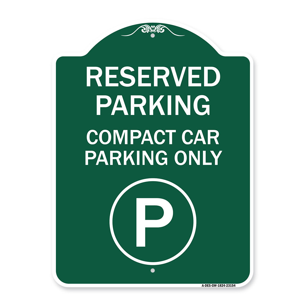 Signmission Designer Series Sign - Reserved Parking - Compact Car ...