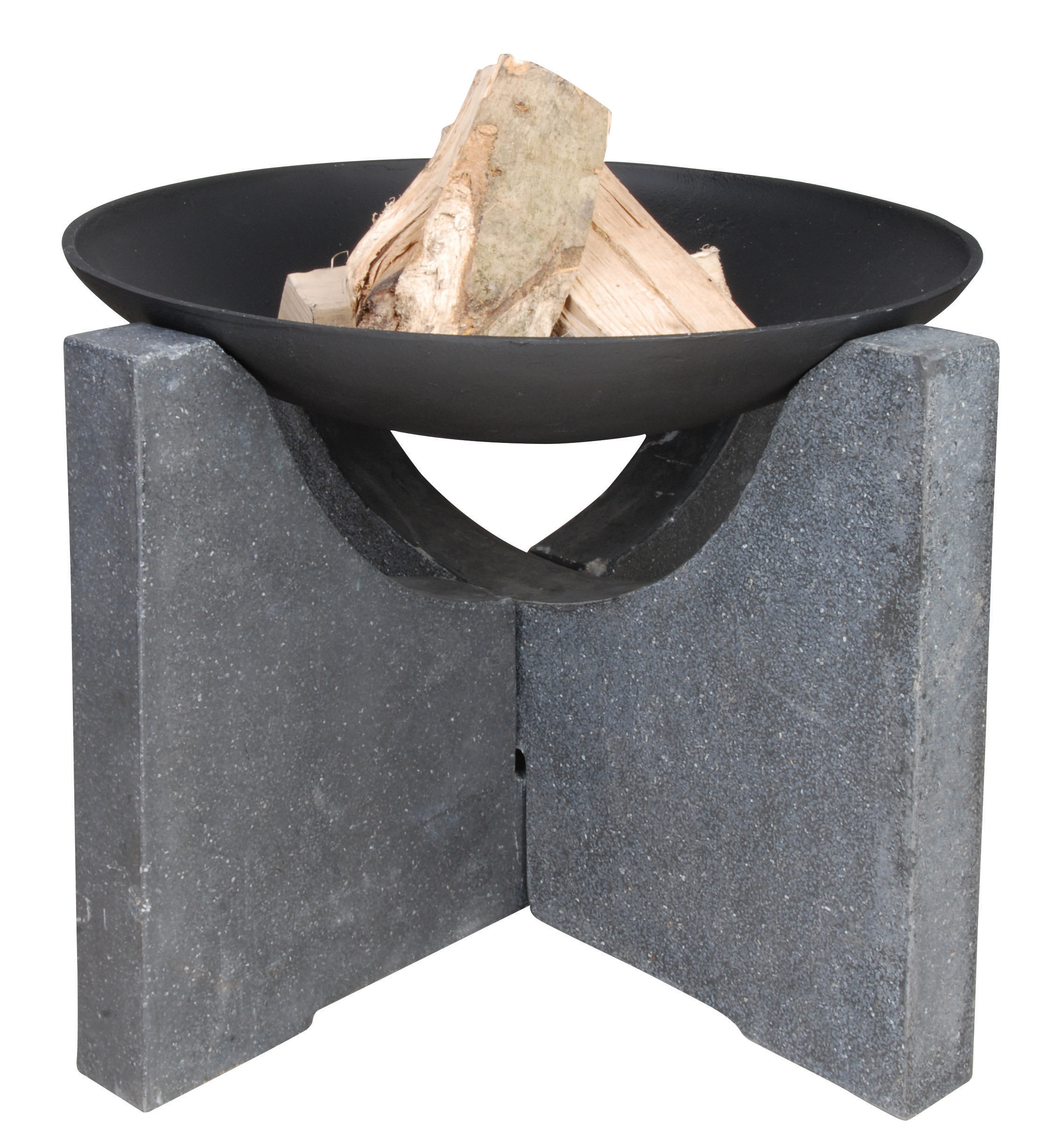 17 Stories Cast Iron and Stone Wood Burning Fire Pit | Wayfair