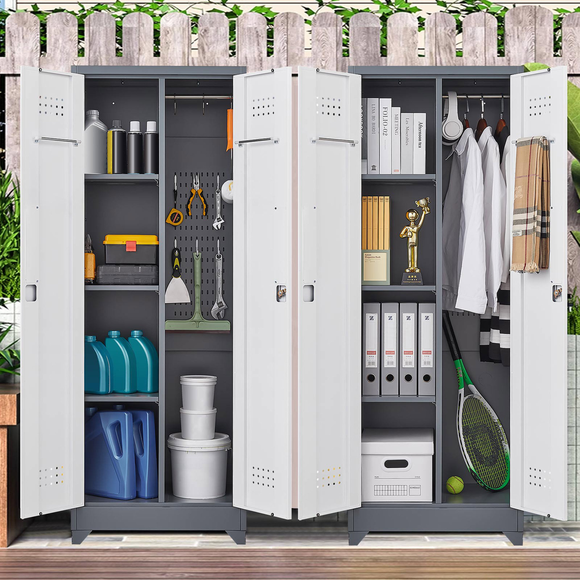 Ebern Designs Metal Storage Cabinets, Cleaning Tool Cabinet With ...