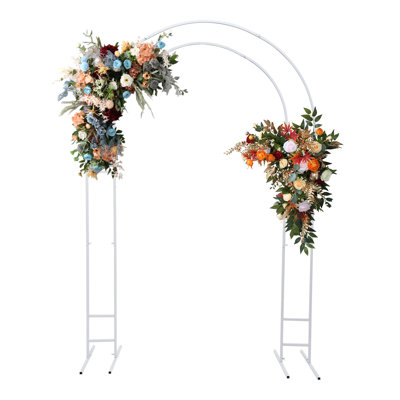 YaoTown 59'' W x 19.7'' D Steel Round Wedding Backdrop Arch, for Garden ...