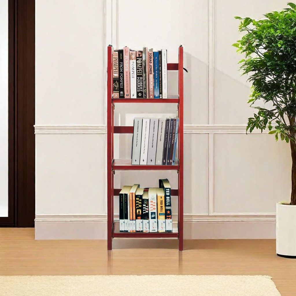 Lark Manor 3-Shelf Folding Bookcase (14" Wide)-Mahagony - Wayfair Canada