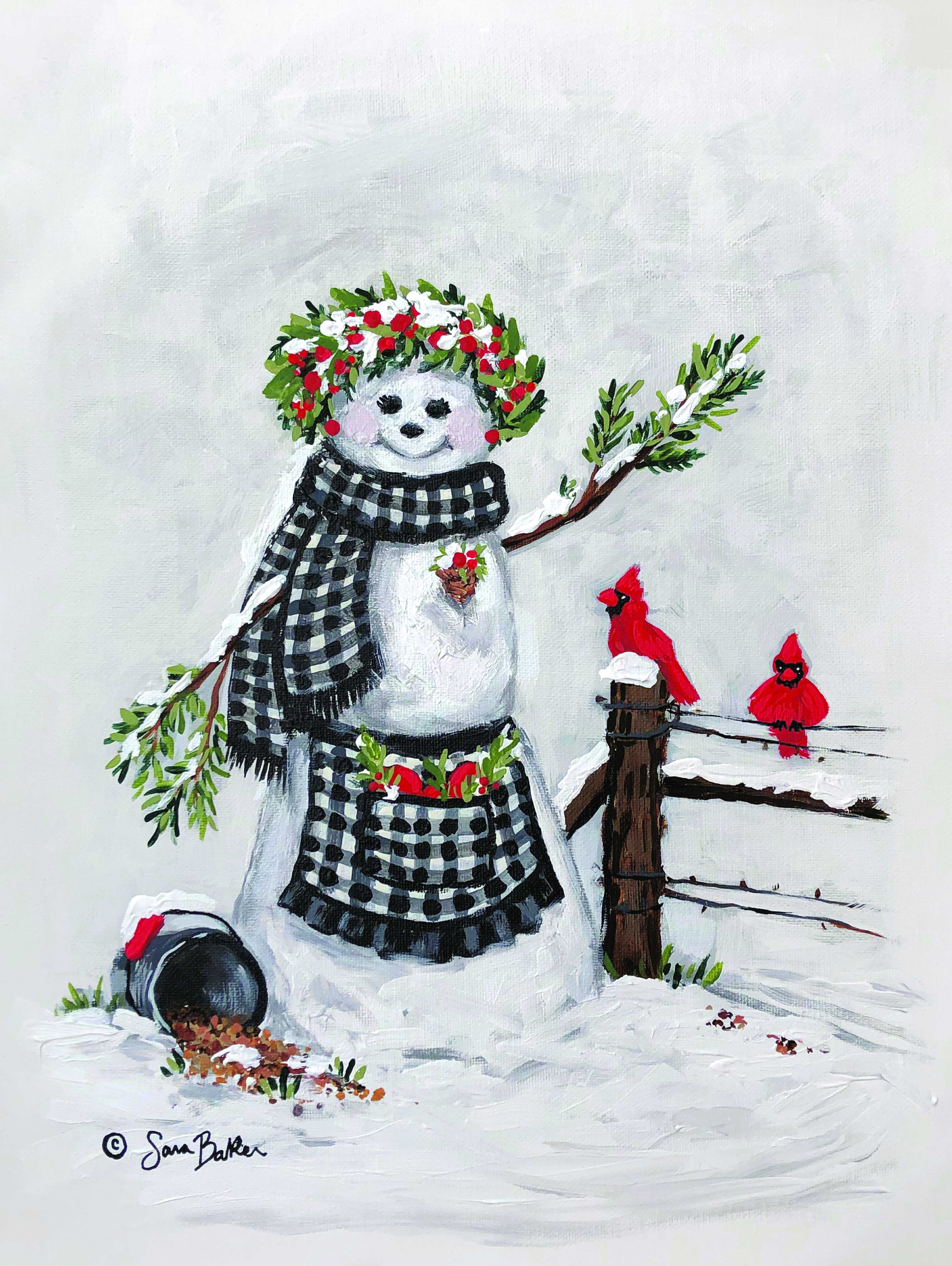 The Holiday Aisle® Frosty Friends II by Sara Baker - Wrapped Canvas ...