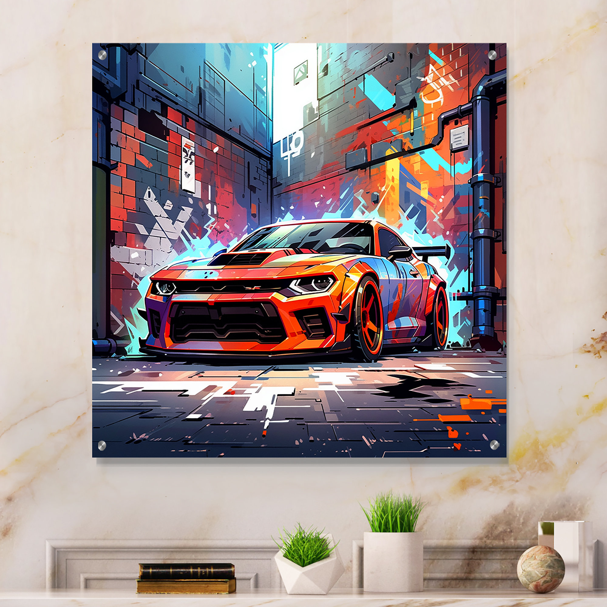Ivy Bronx Graffiti Muscle Car III - Car Muscle Car Acrylic Wall Art ...
