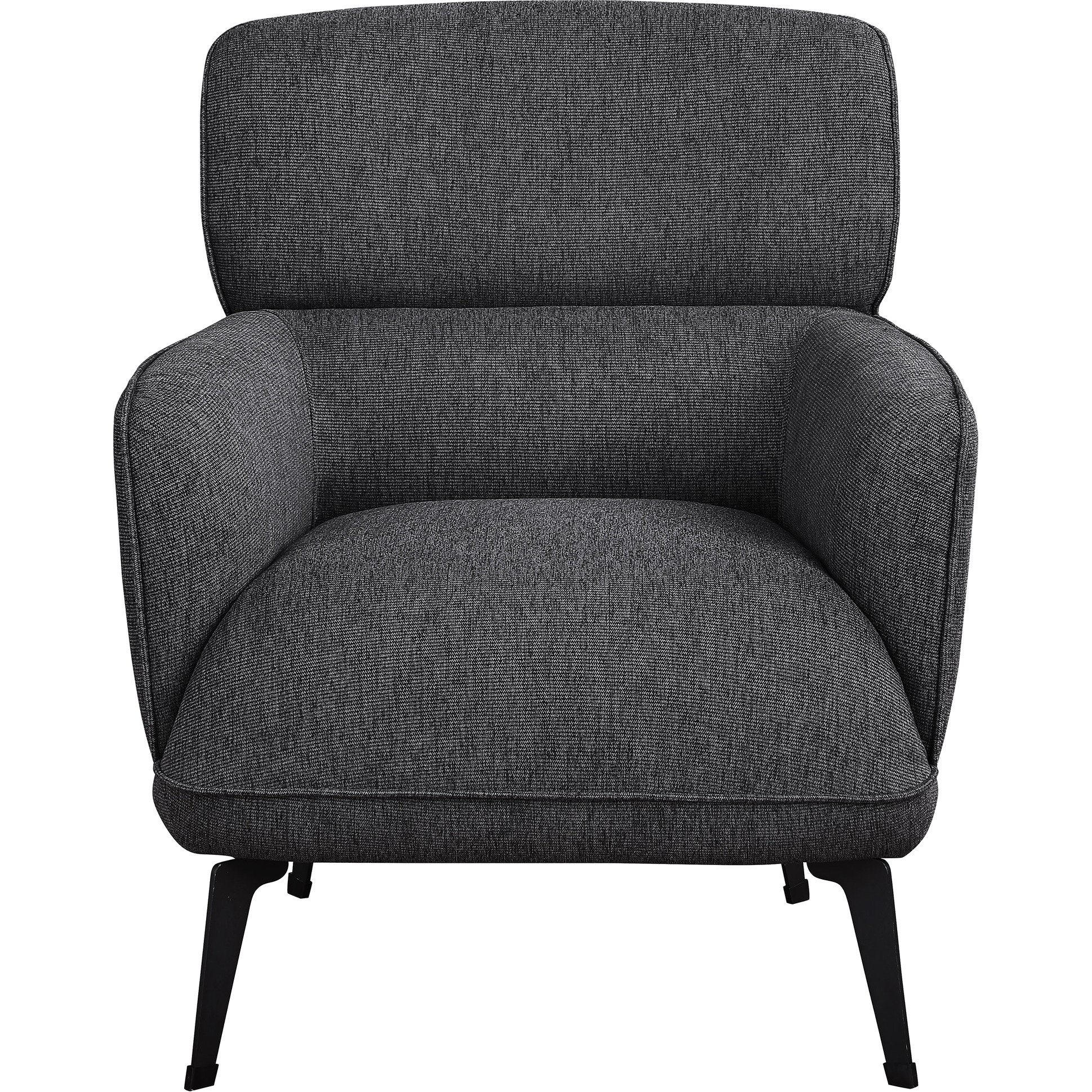 Hokku Designs Modern Design Grey Chair, Rounded Arms, Wood And Foam ...