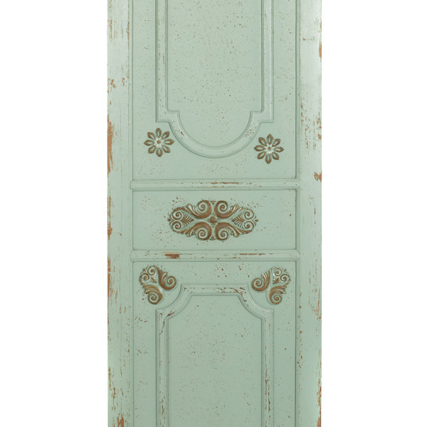 One Allium Way® Wood Distressed Antique Door Panel Scroll Green Wall ...