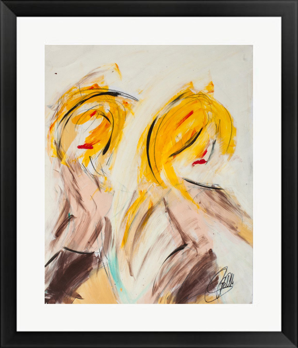 Ebern Designs ‘Run Away Blondes' Framed Drawing Print on Paper ...