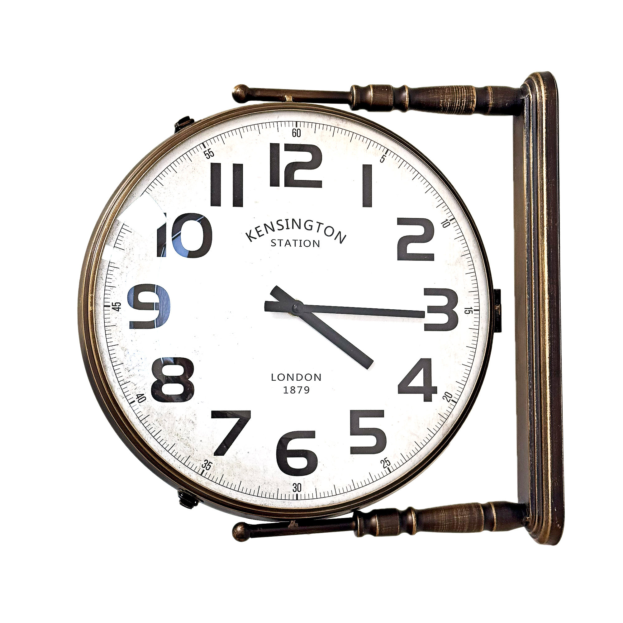 Charlton Home® Bronze Double Sided Clock | Wayfair