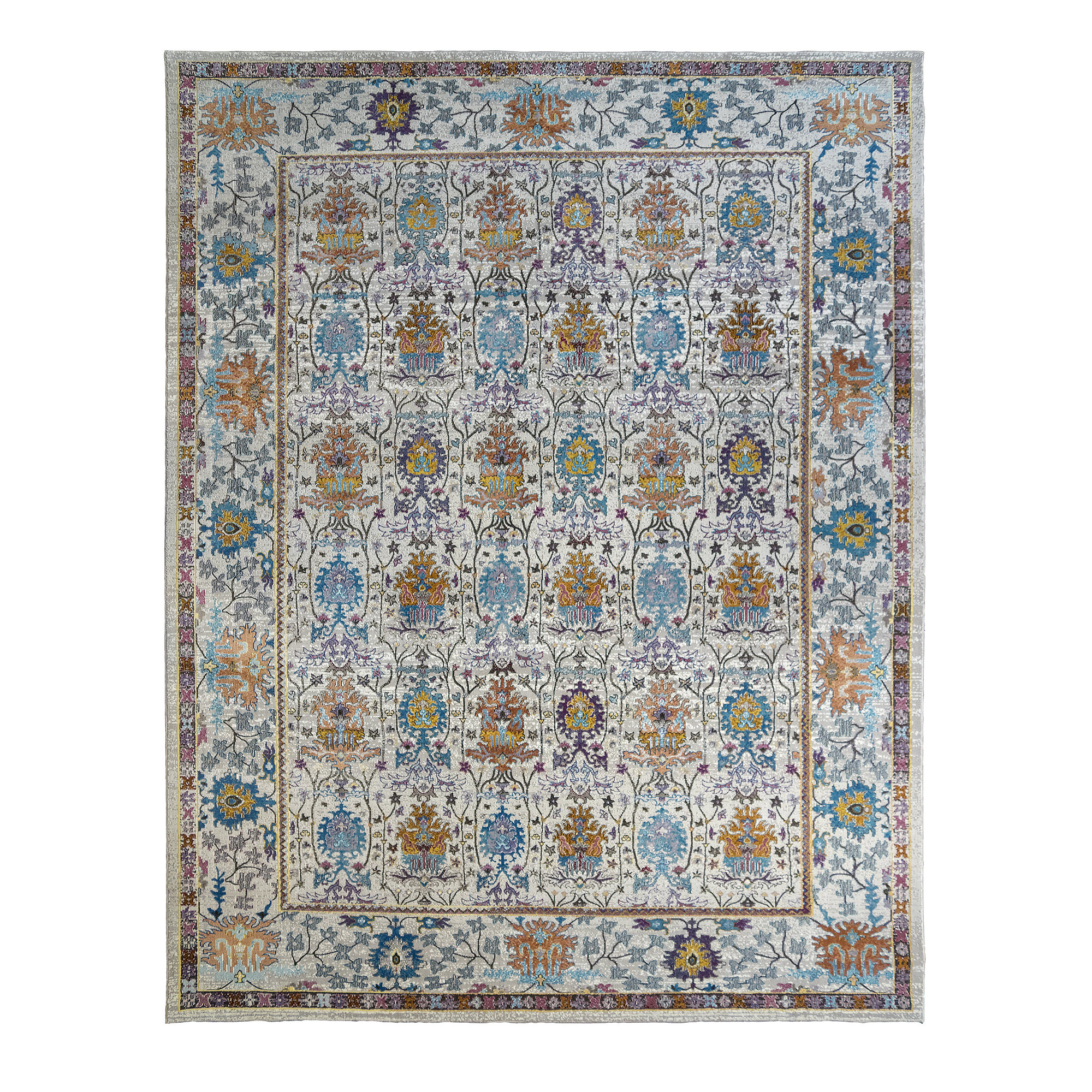 Gertmenian Brea Radnar Moroccan Floral Border Ivory Multi-Colored ...