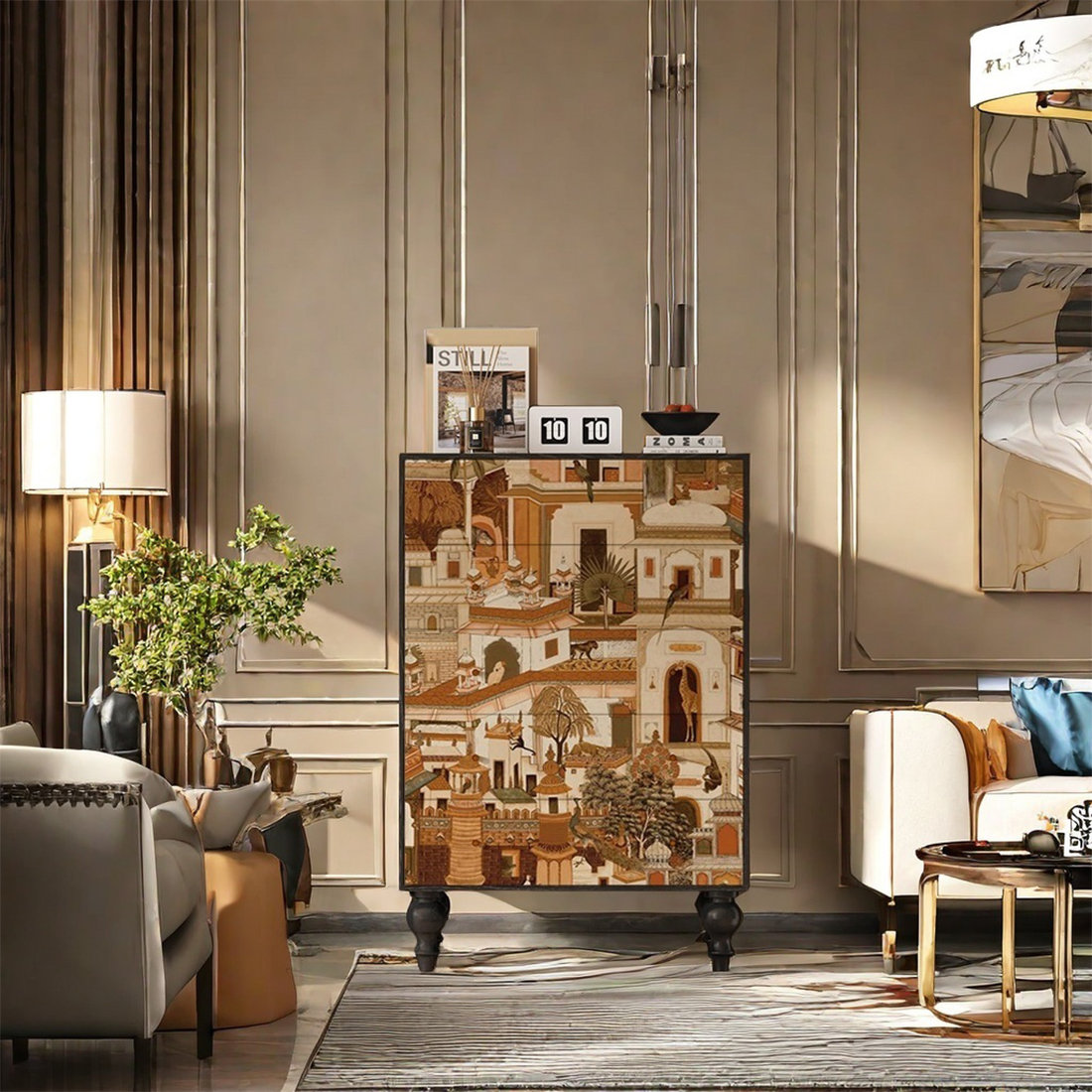 Ruthber Solutions Stylish Walnut Wood Storage Cabinet | Wayfair