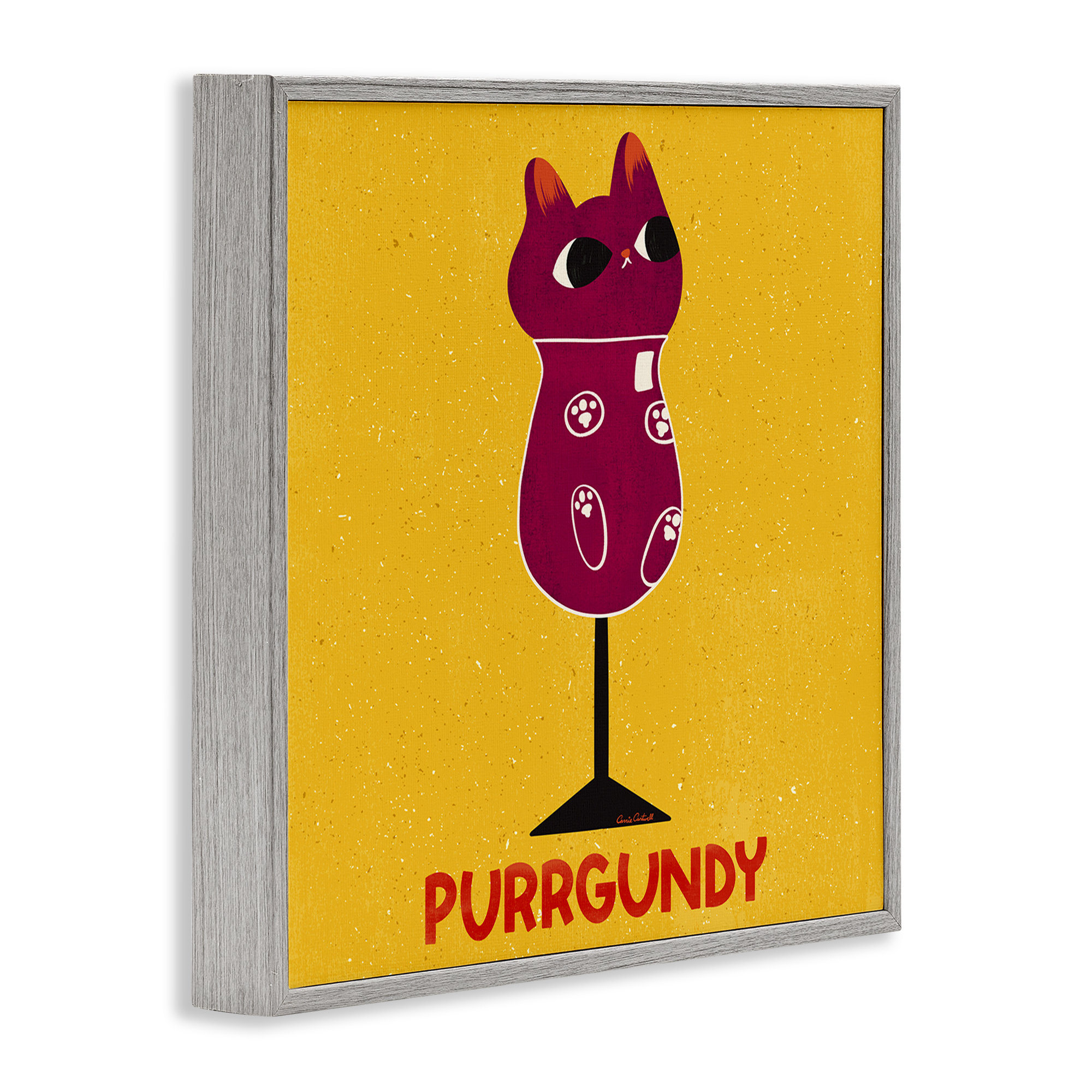 Winston Porter Purrgundy Cat Wine Framed Giclee, design by Carrie ...