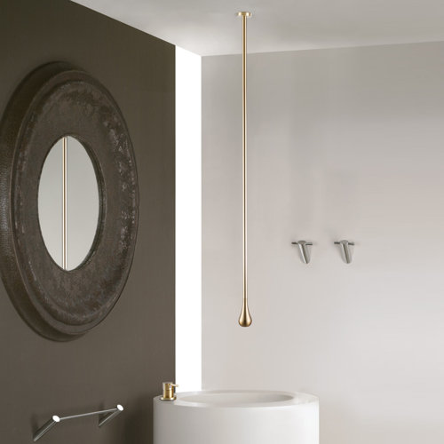Modern Space 63" H Ceiling Mounted Creative Single Handle Solid Brass ...