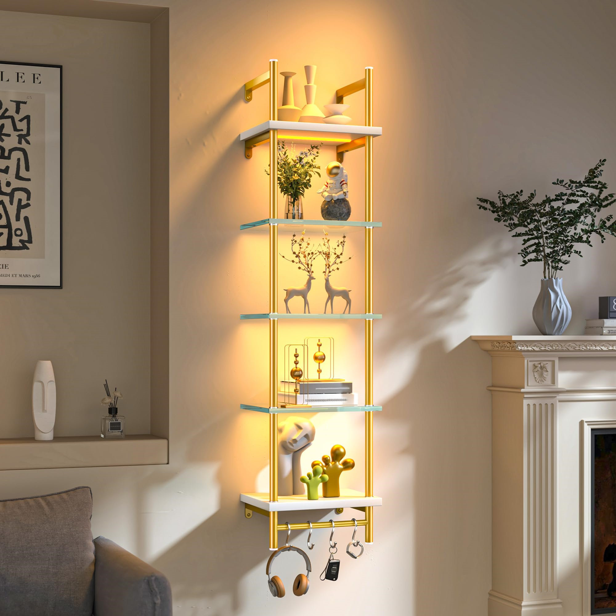 Orren Ellis Floating Shelves With LED Lights - Wayfair Canada
