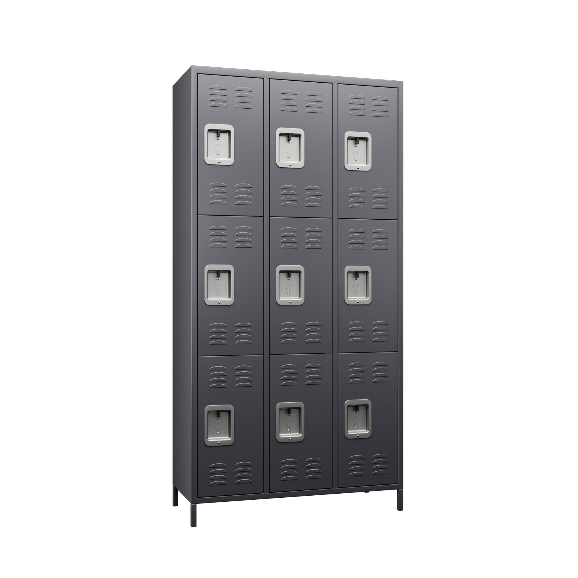 REEMOON 3 Tier, 9 Section Metal Lockers Armoire with 18 Hooks | Wayfair