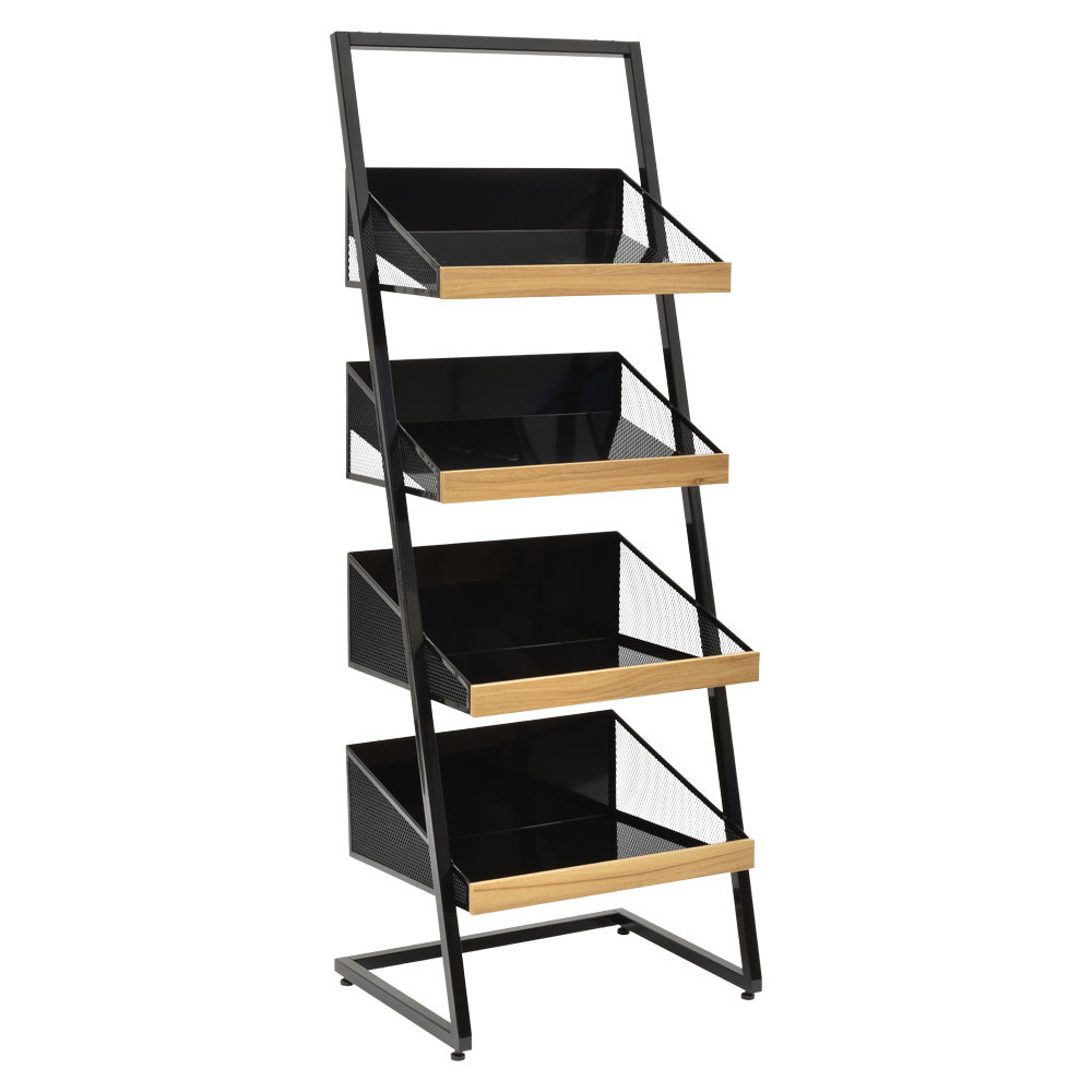 17 Stories 65" H X 24" W - Black Snack And Merchandiser Display With 4 ...