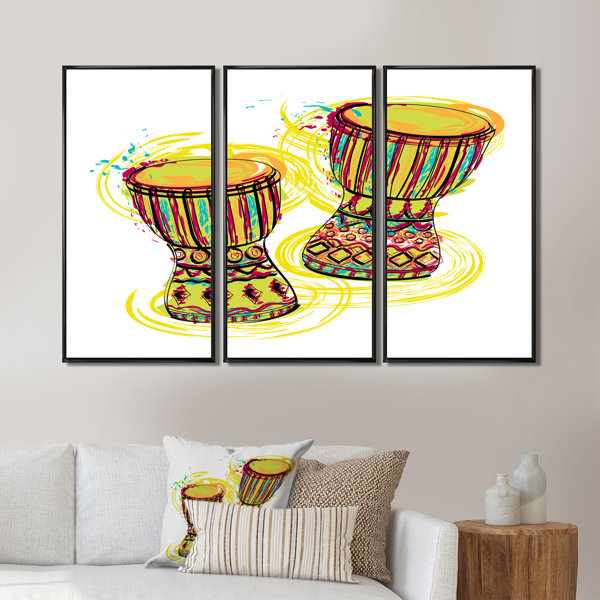 Dakota Fields " Traditional Tam Tam Drums I " 3 - Pieces - Wayfair Canada