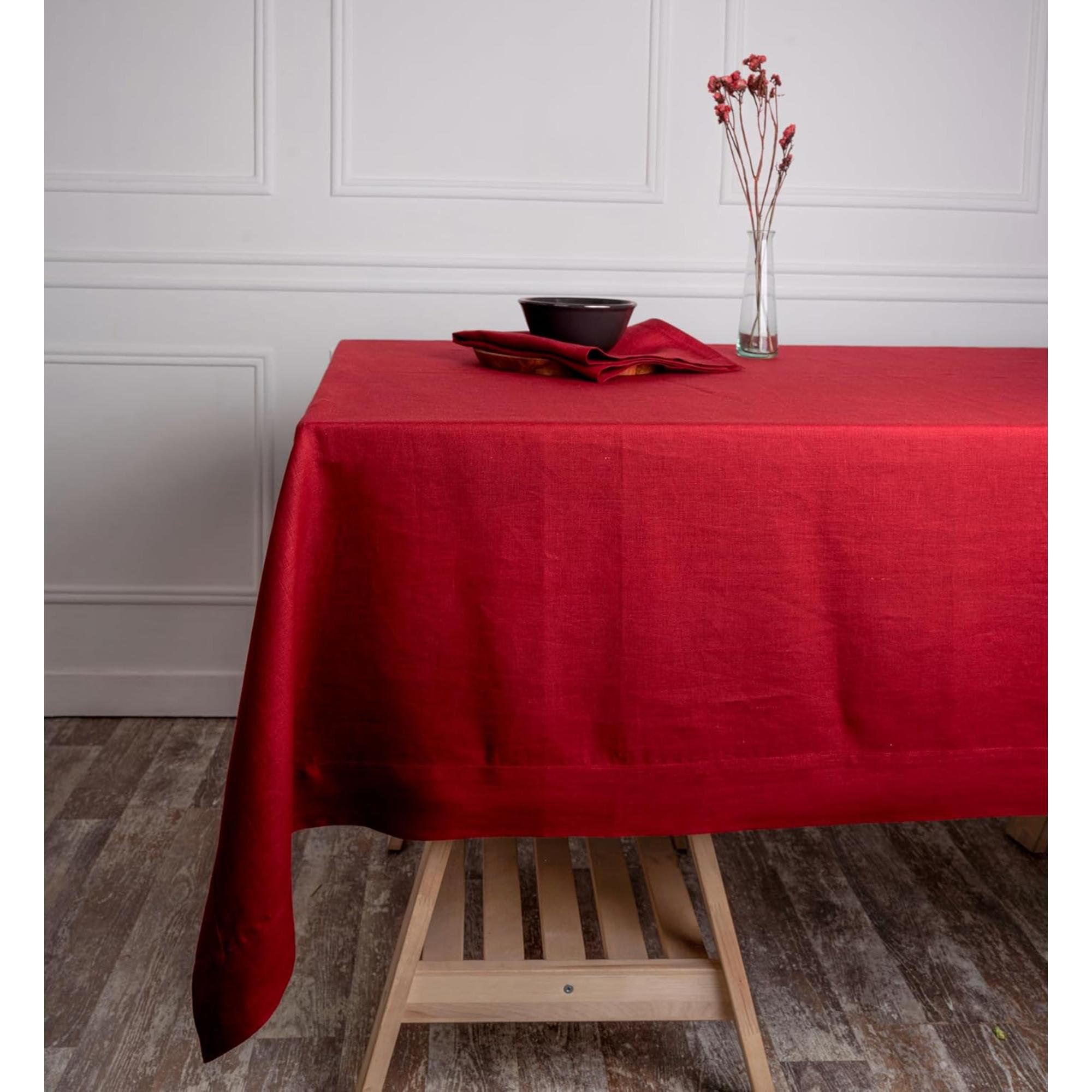 Textiles Hub Linen Tablecloth - 100% Pure Linen Black Tablecloth ...