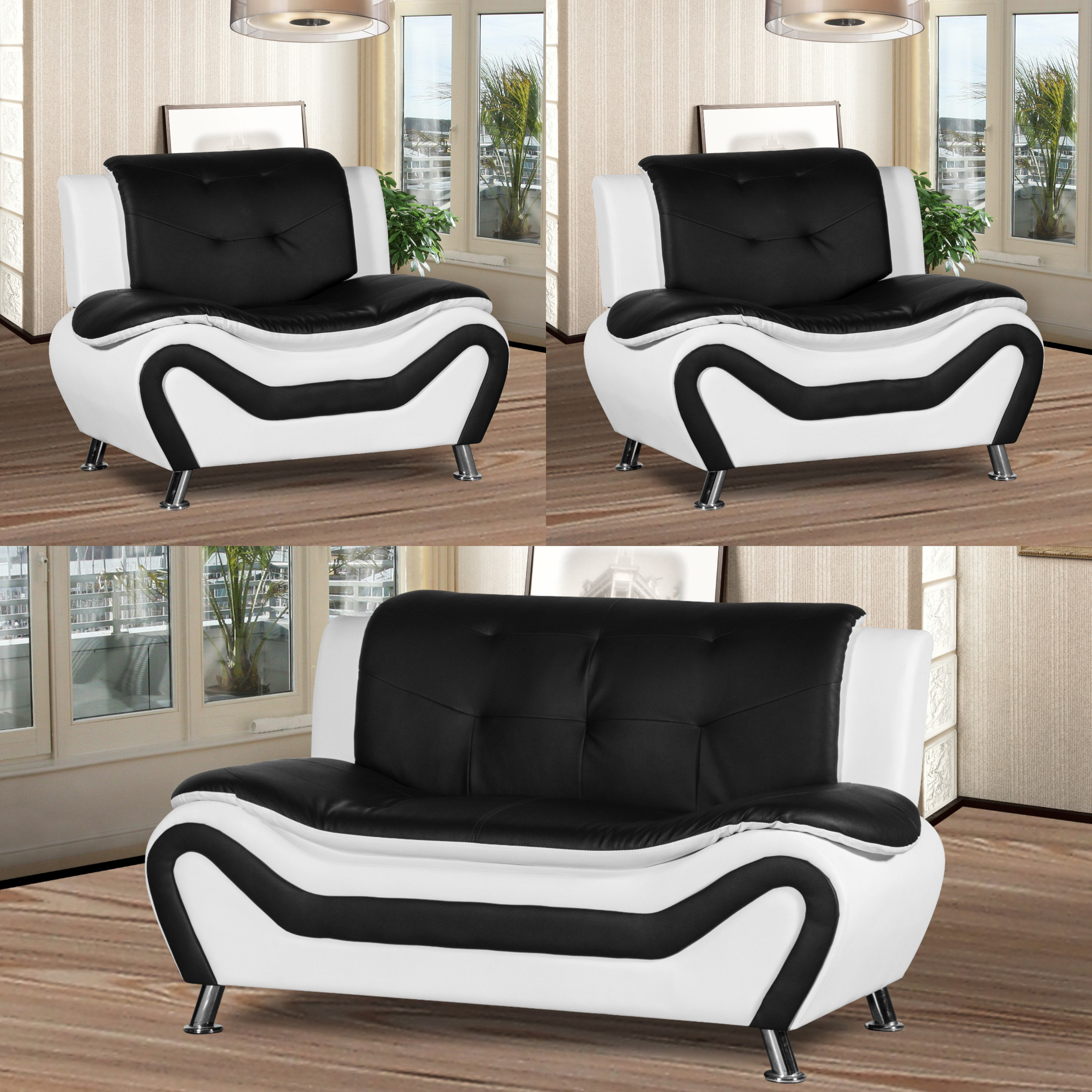 Wade Logan Halliburton 3 Piece Faux Leather Living Room Set & Reviews ...