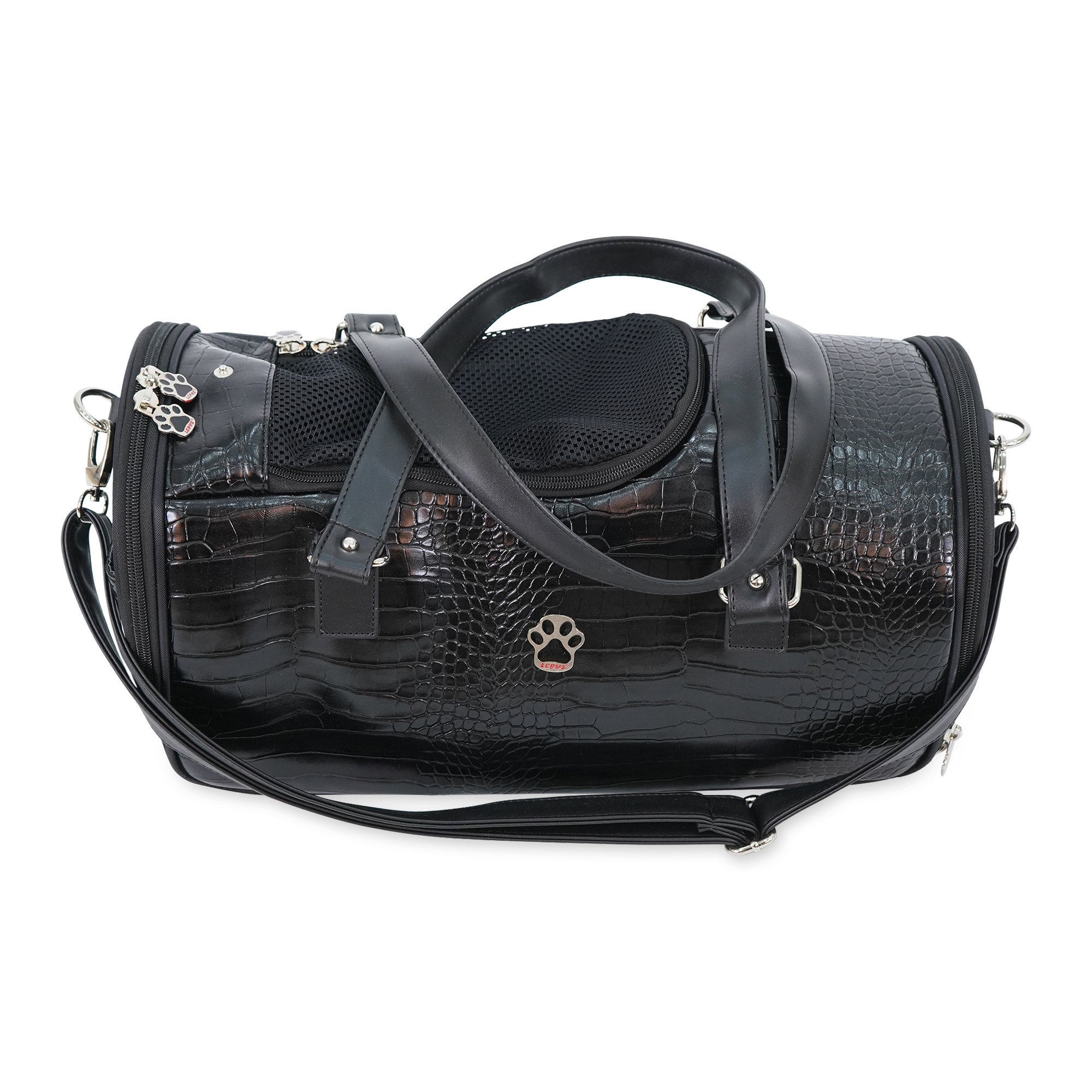 sussexhome Small Dogs and Cats Faux Alligator Leather Travel Tote Pet ...